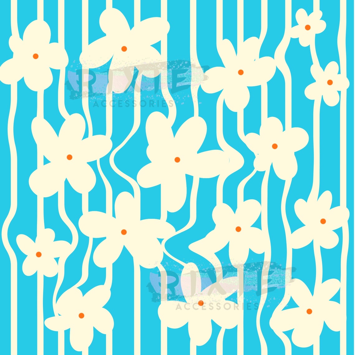 Seamless Files. Squiggly Stripe Flower Seamless File. Boho Flower ...