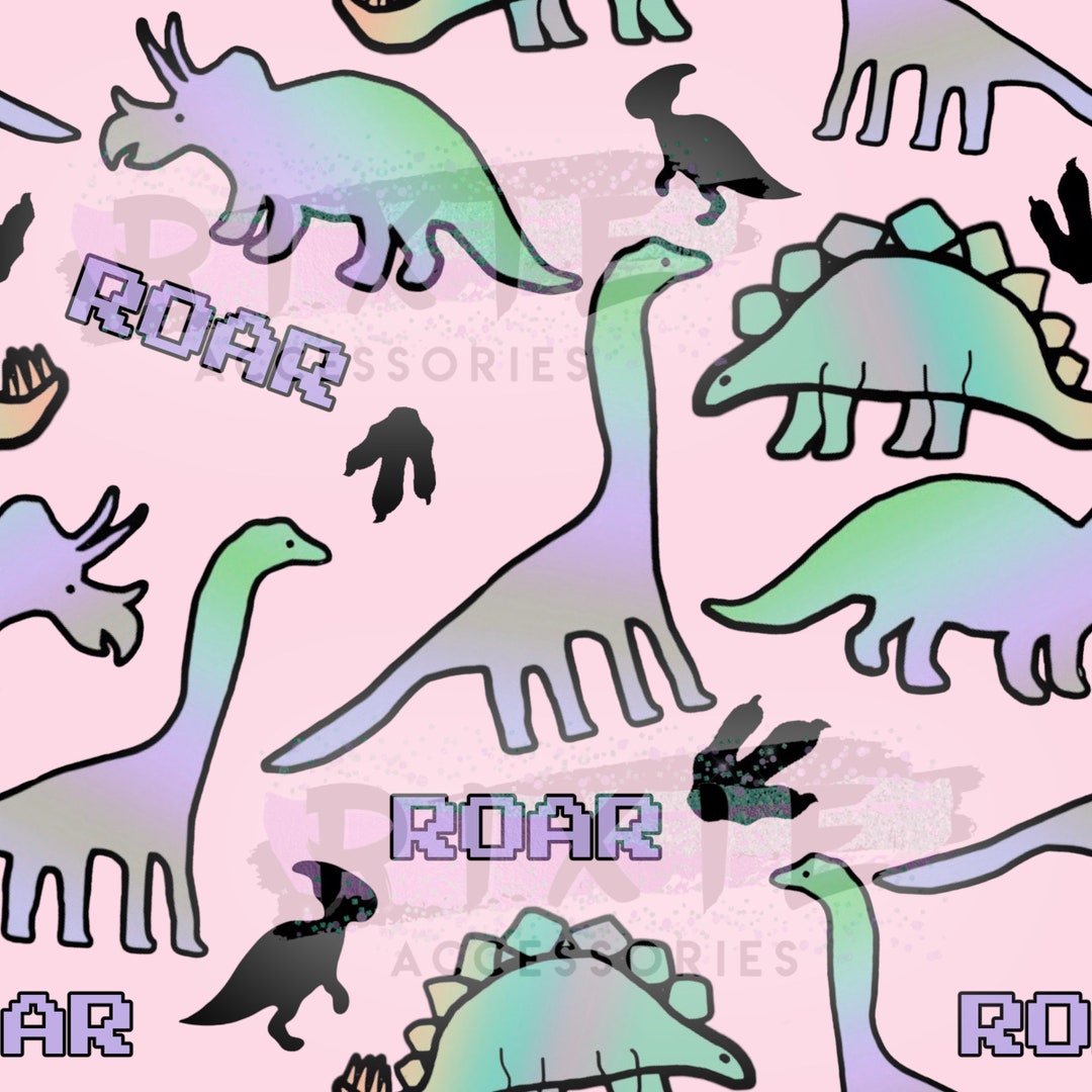 Pink Pastel Dinosaur Seamless File. Pastel Ombre Dino Dinosaur Seamless ...