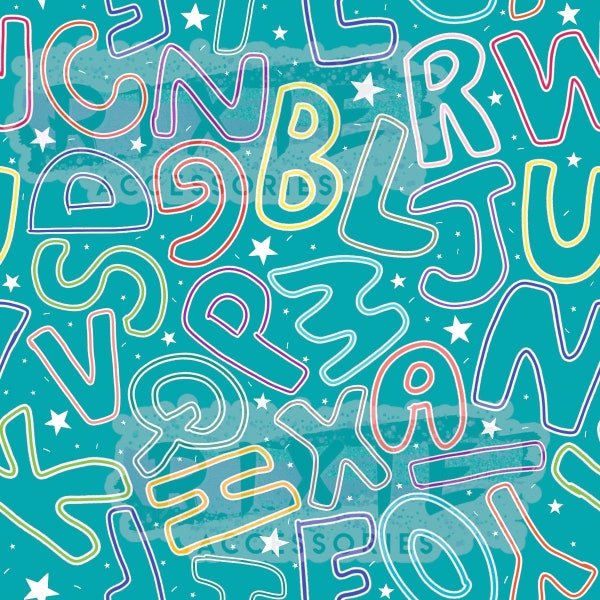 Alphabet Seamless Pattern - Etsy