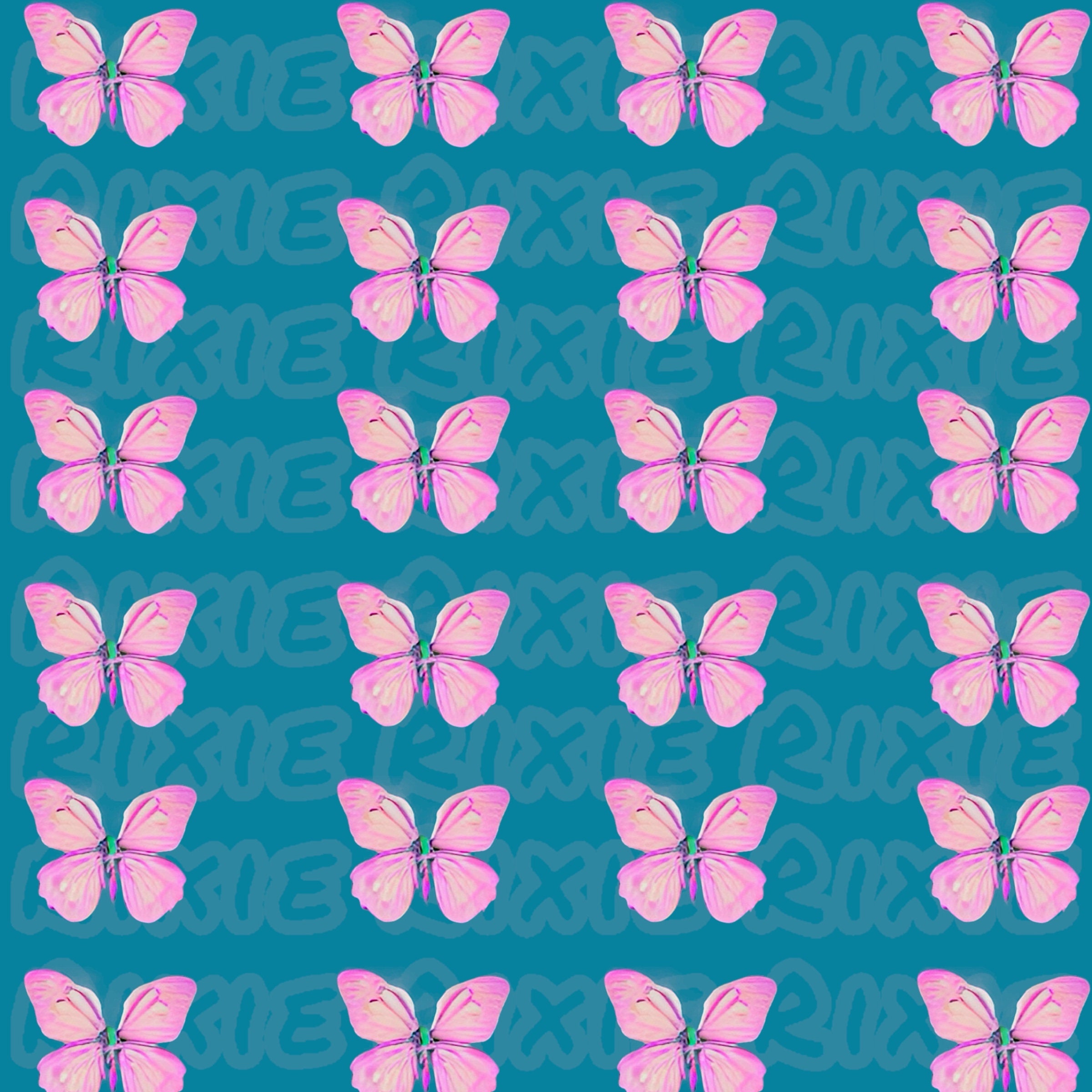 Boho Pink Teal Butterfly Seamless File. Retro Butterflies Seamless File ...