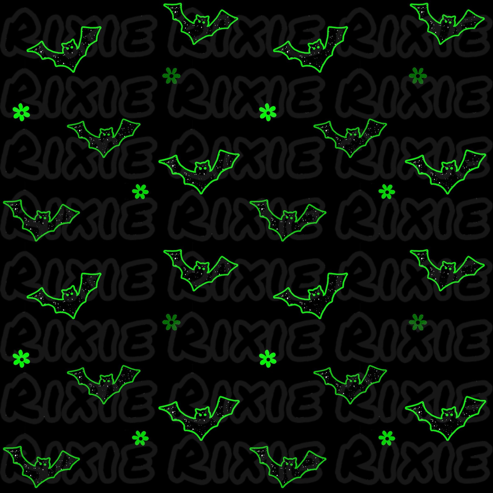 Neon Glowing Green Bats Halloween Seamless File. Boy Girl Bright Neon ...