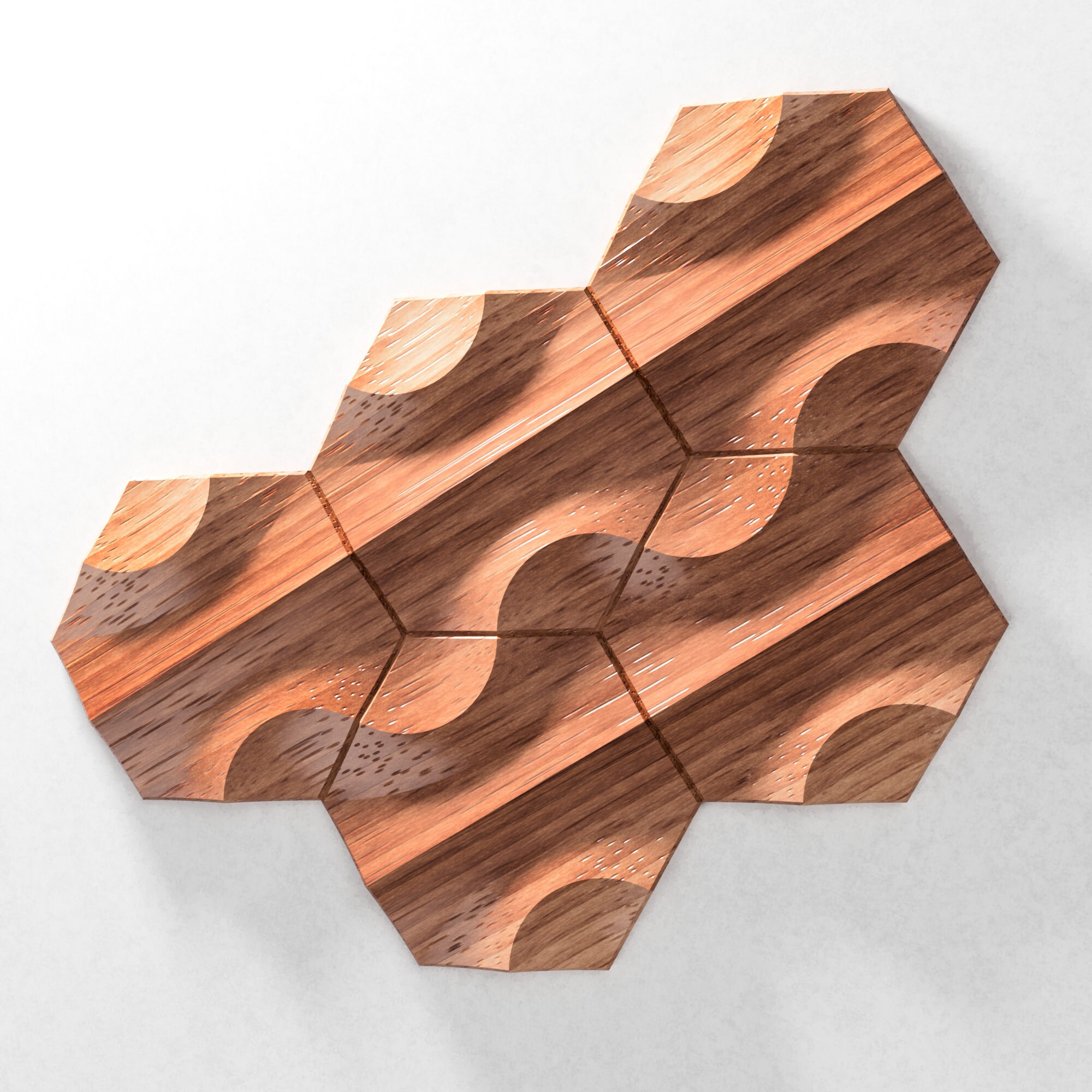 Abstract Hexagon Shape 3d Wall Panel, Honeycomb Pattern - CNC 3D ...