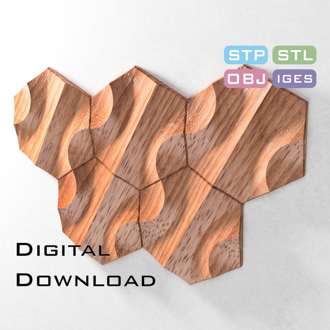 Abstract Hexagon Shape 3d Wall Panel, Honeycomb Pattern - CNC 3D ...