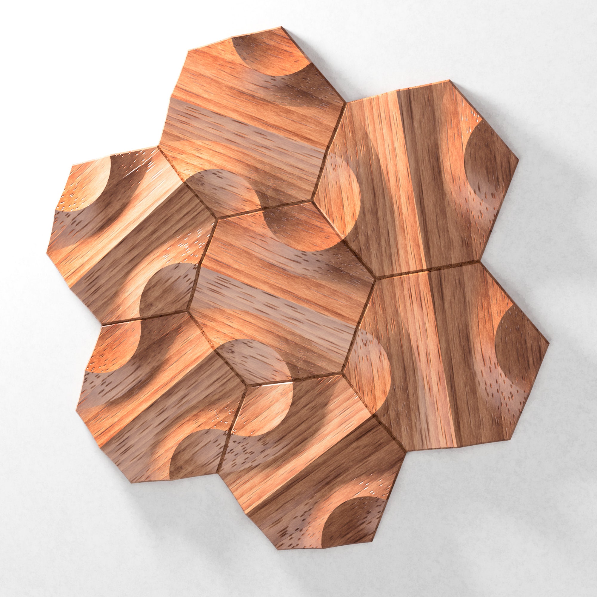 Abstract Hexagon Shape 3d Wall Panel, Honeycomb Pattern - CNC 3D ...