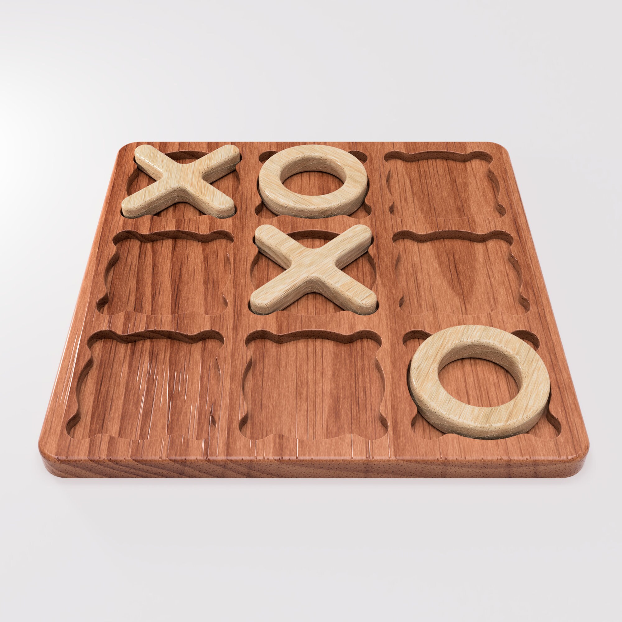 Tic Tac Toe Three in a Row Game - Xs and Os Board Game - CNC, 3D ...