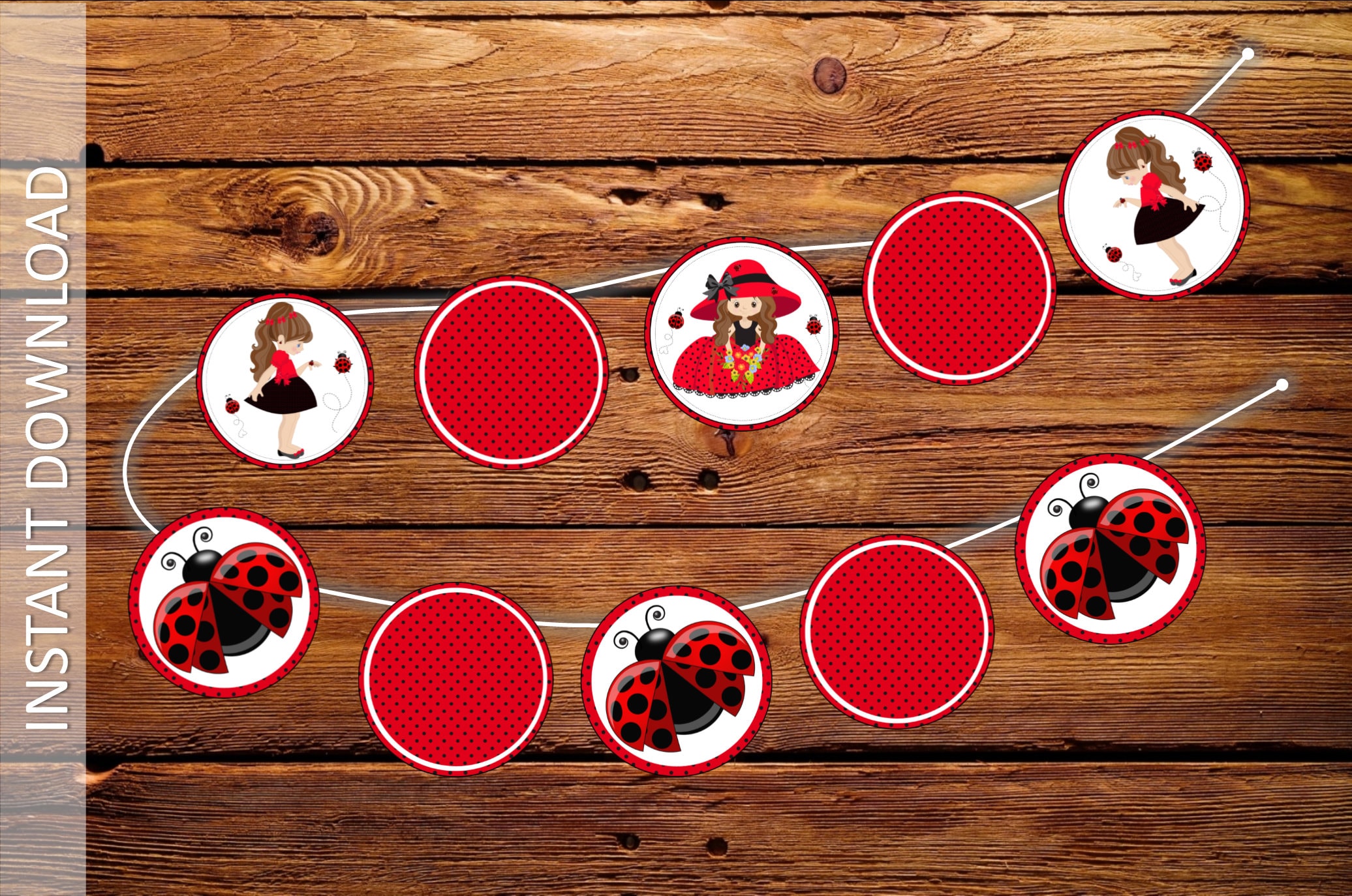 Ladybug Banner / Red Pink Ladybug Pennant Banner / Ladybugs - Etsy