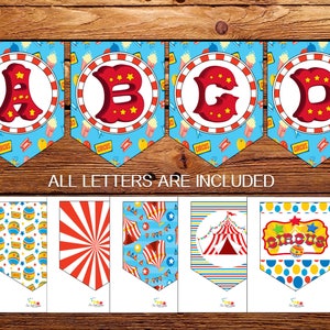 Circus Banner / Circus Carnival Pennant Banner / Circus Party / Banner ...