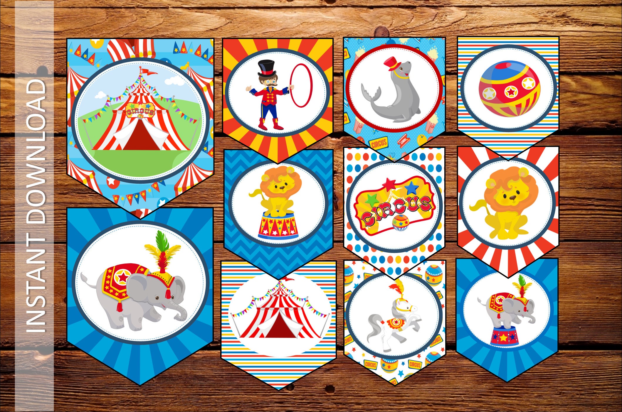 Circus Banner / Circus Carnival Pennant Banner / Circus Party / Banner ...