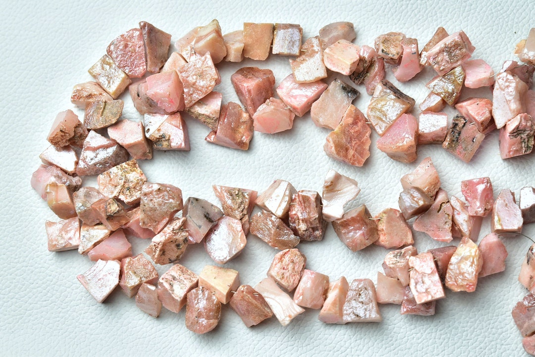 Mystic Coated Peru Pink Opal Rough Beads 8mm to 15mm Natural Shape Raw ...