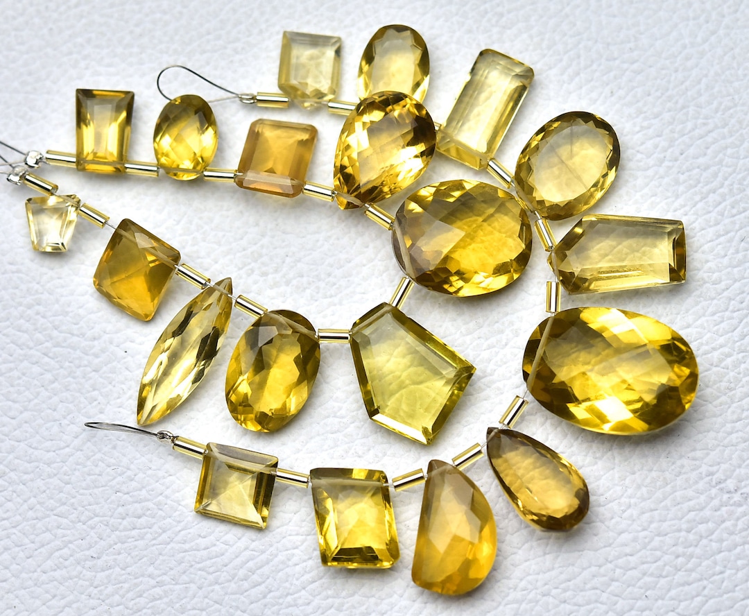 AAA Beer Quartz Fancy Cut Beads 9x11mm to 12x18mm Faceted Fancy ...