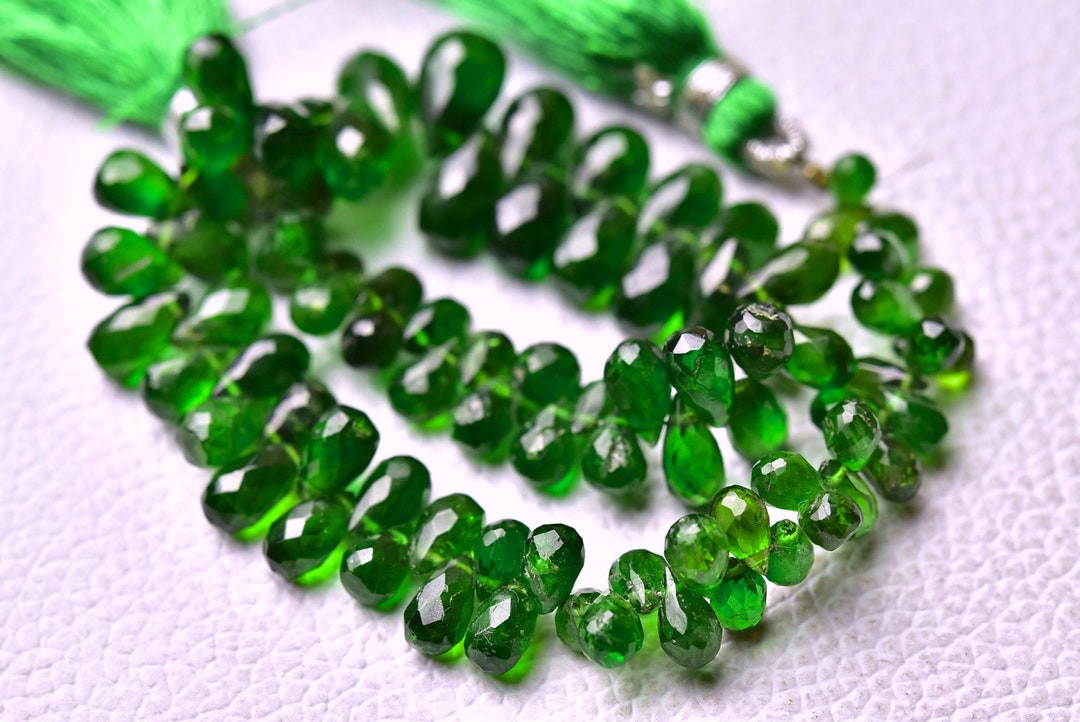 Natural Chrome Diopside Teardrops 3.5x5mm to 5x8mm Faceted Tear Drops ...
