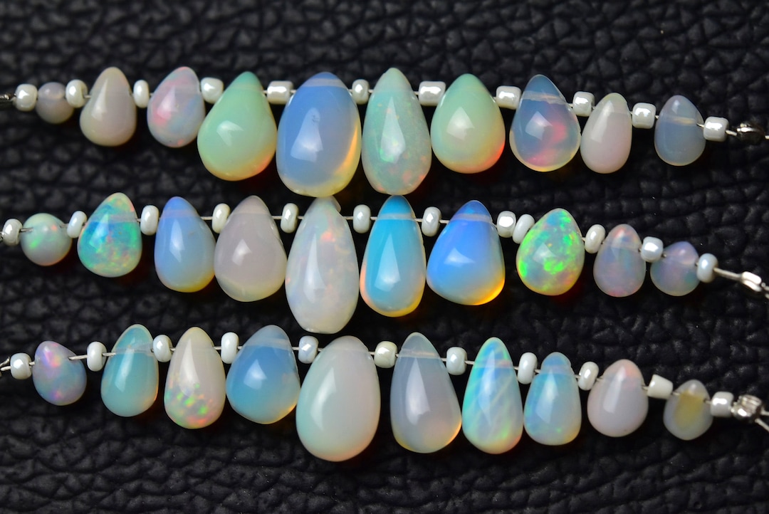 Natural AAA Ethiopian Opal Teardrops 4x6mm to 7x11mm Faceted Tear Drops ...
