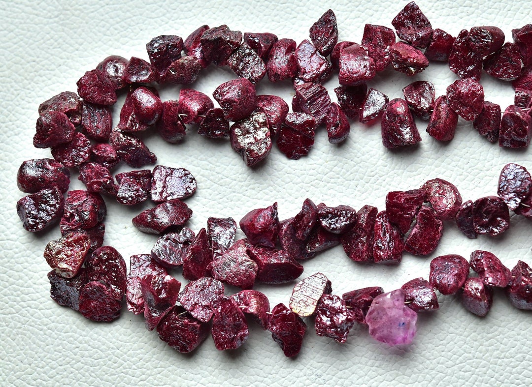 Mystic Coated Ruby Rough Bead 8mm to 15mm Natural Shape Raw Gemstone ...