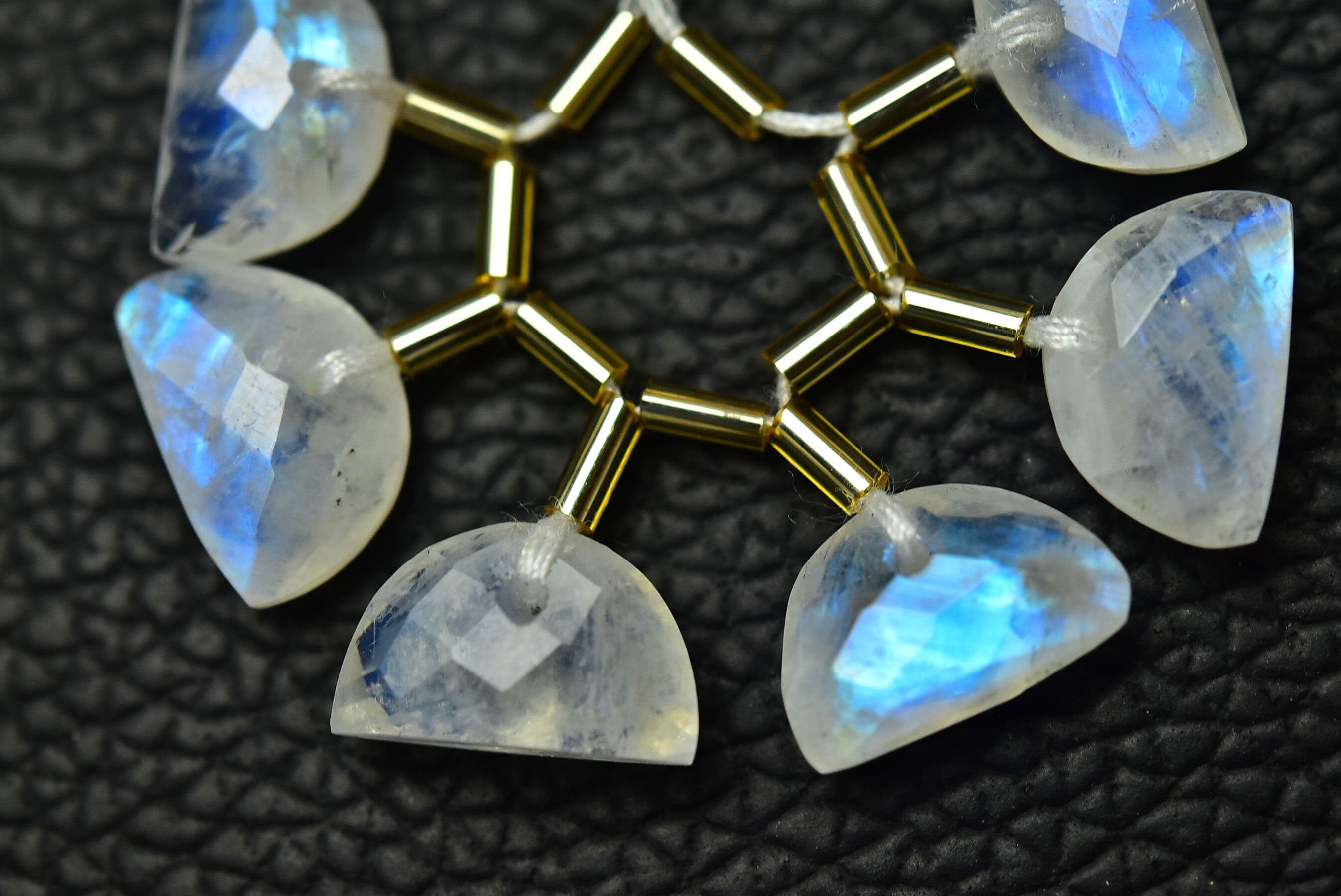 Flashy Rainbow Moonstone Half Moon Shape Beads 1mm Hole - Etsy