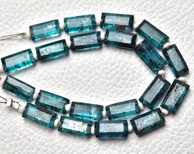 Natural Teal Blue Moss Kyanite Beads 5x9mm Faceted Rectangle Briolettes ...