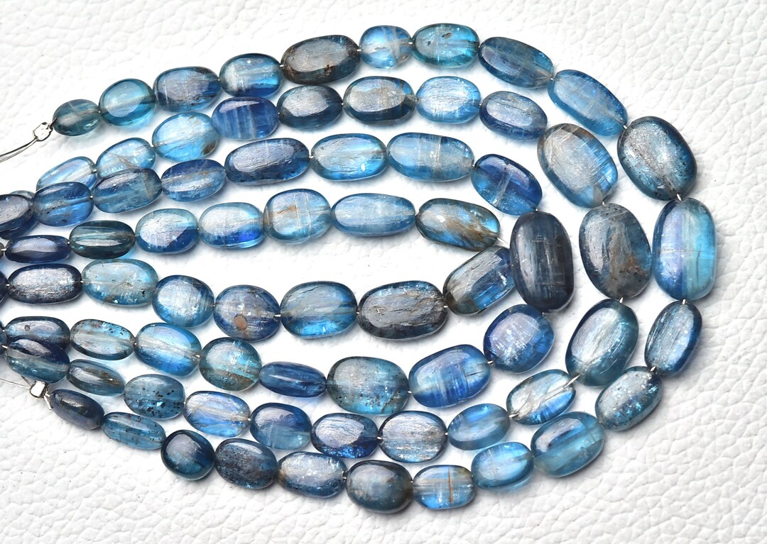 Natural Kyanite Oval Beads 5x7mm to 9x12mm Smooth Oval Beads Center ...