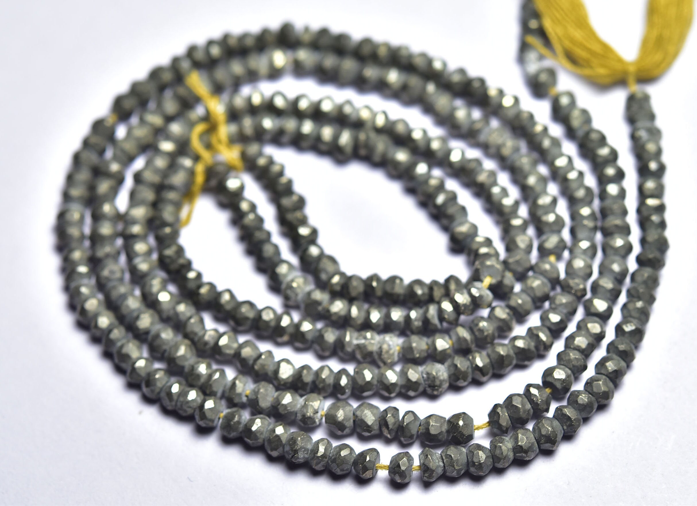 15 Inches Strand Natural RAW Pyrite Rondelle 3mm to 3.5mm - Etsy