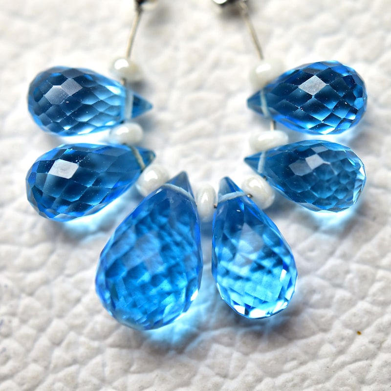 Blue Topaz Briolette - Etsy