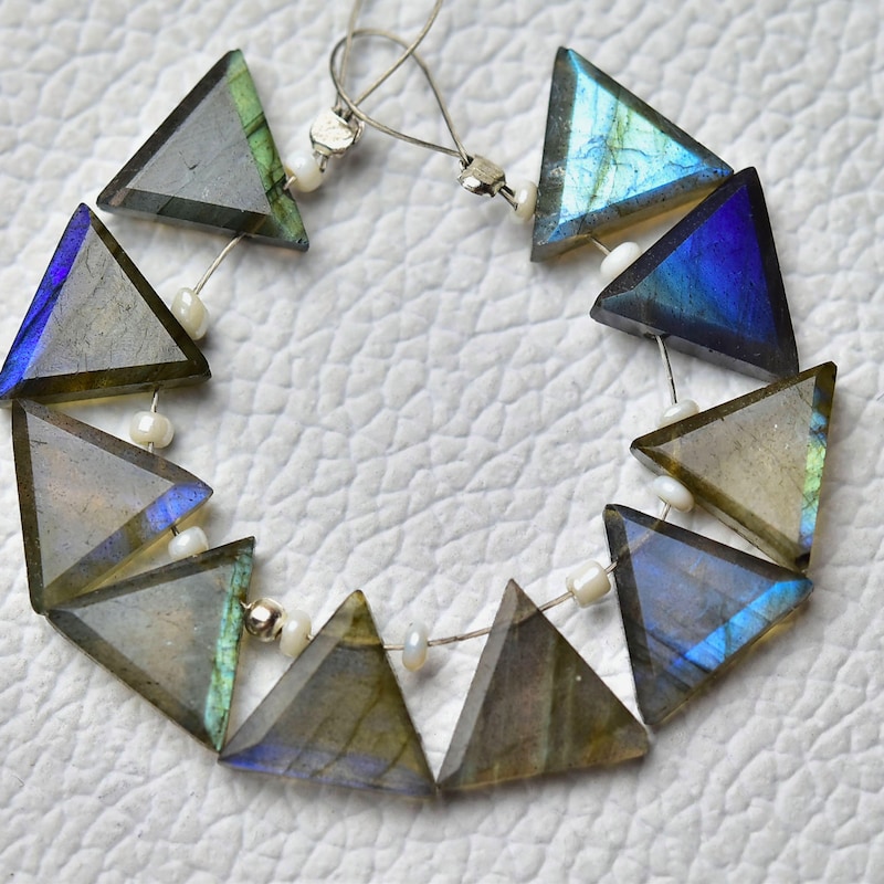 Flat Gemstone Beads - Etsy