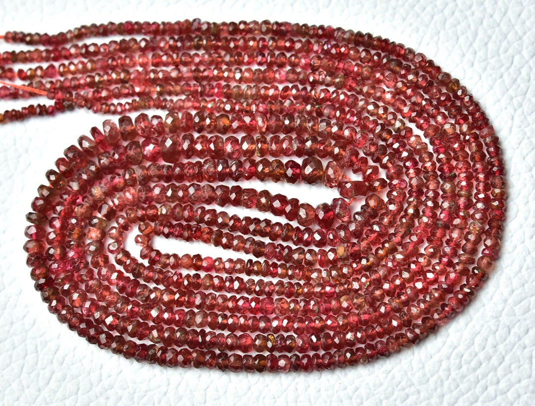 15 Inches Strand Natural Red Spinel Rondelles 2mm to 4mm Faceted ...