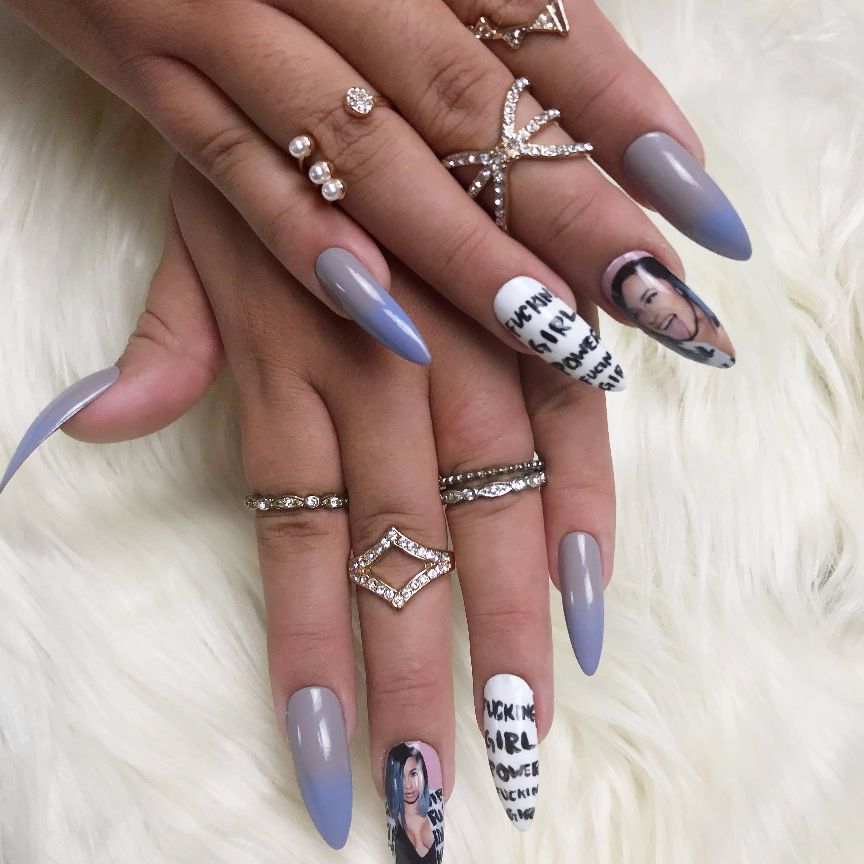 Cardi B Press On Nails Cardi B Nails Fake Nails Any | Etsy