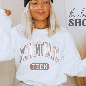 Patient Care Tech Sweatshirt Patient Care Technician Sweater Patient Care Tech Gift Nurse ...