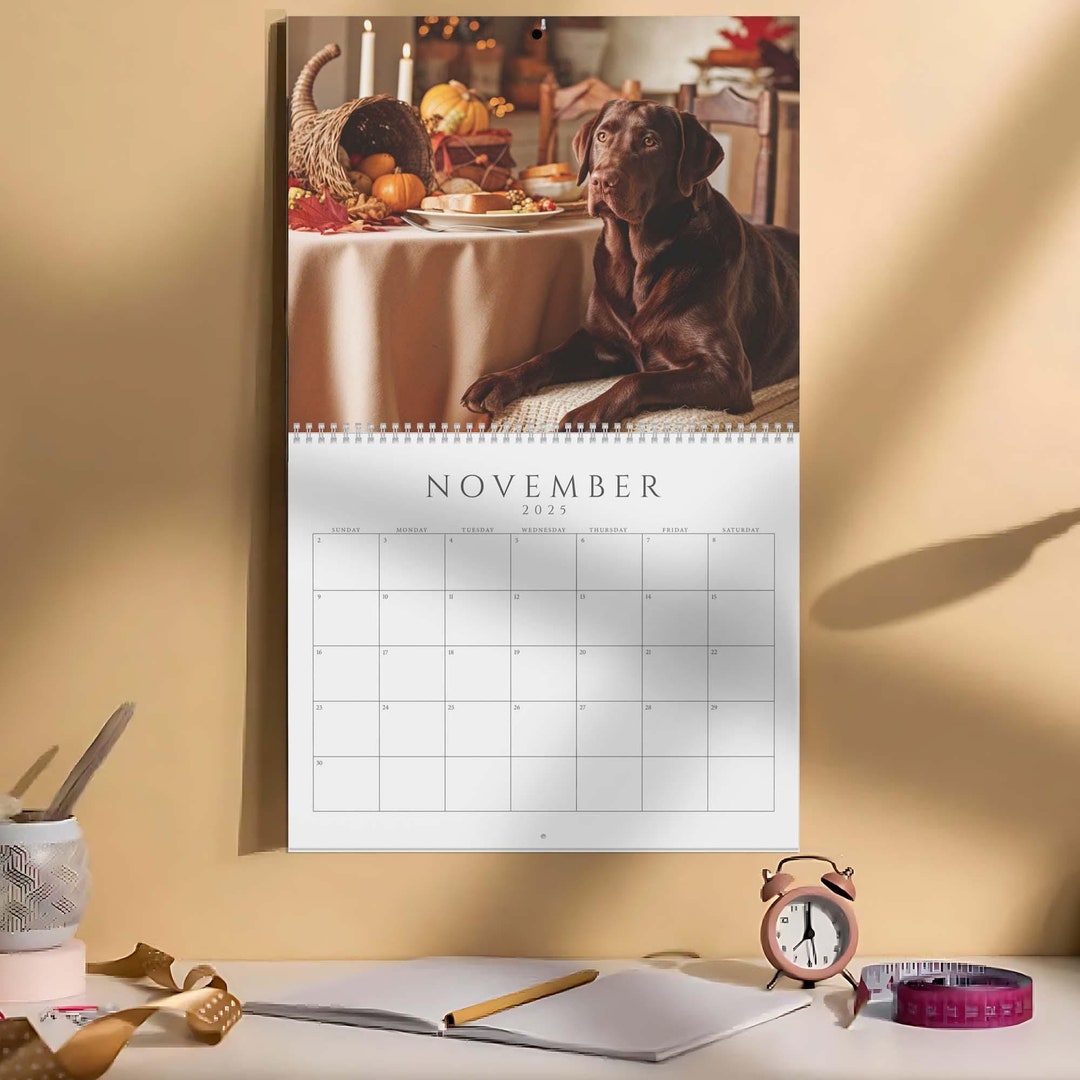 2025 Labrador Calendar Custom Dog Wall Calendar Custom 12 Month Desk ...