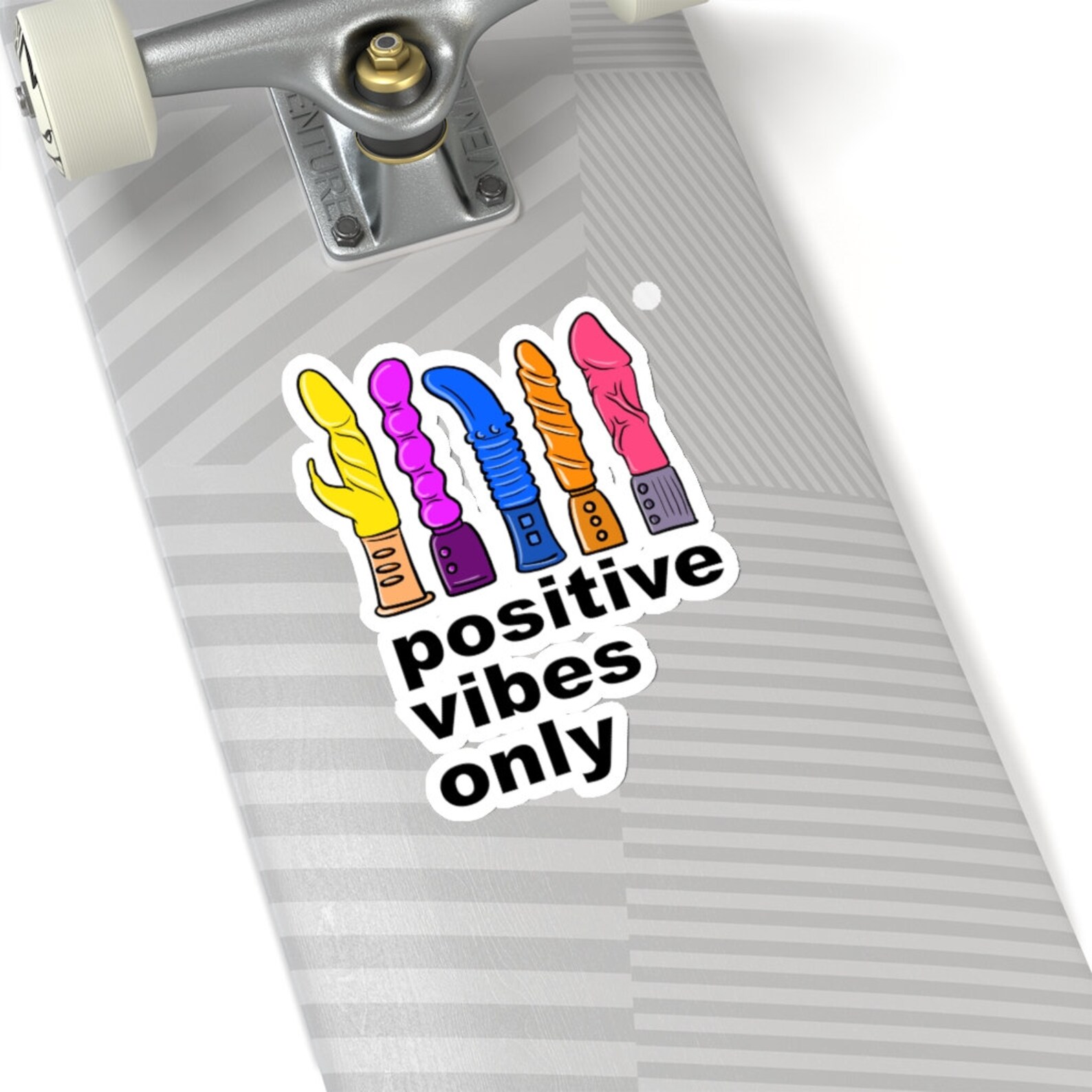 Positive Vibes Only Sticker Funny Dildo Vibrator Stickers Nswf Etsy