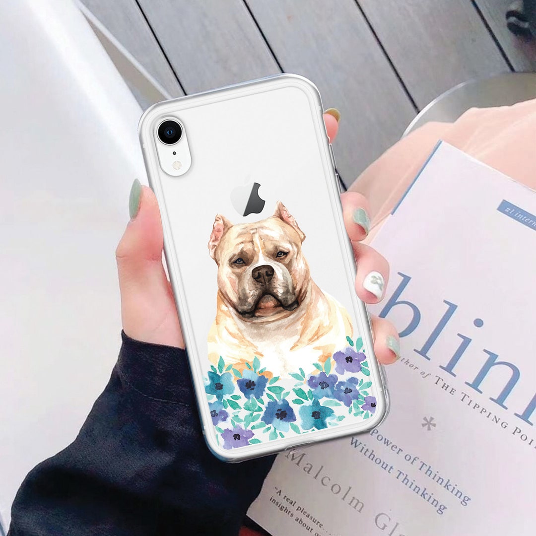 American Bully iPhone Case Blue Floral iPhone Case Watercolor ...