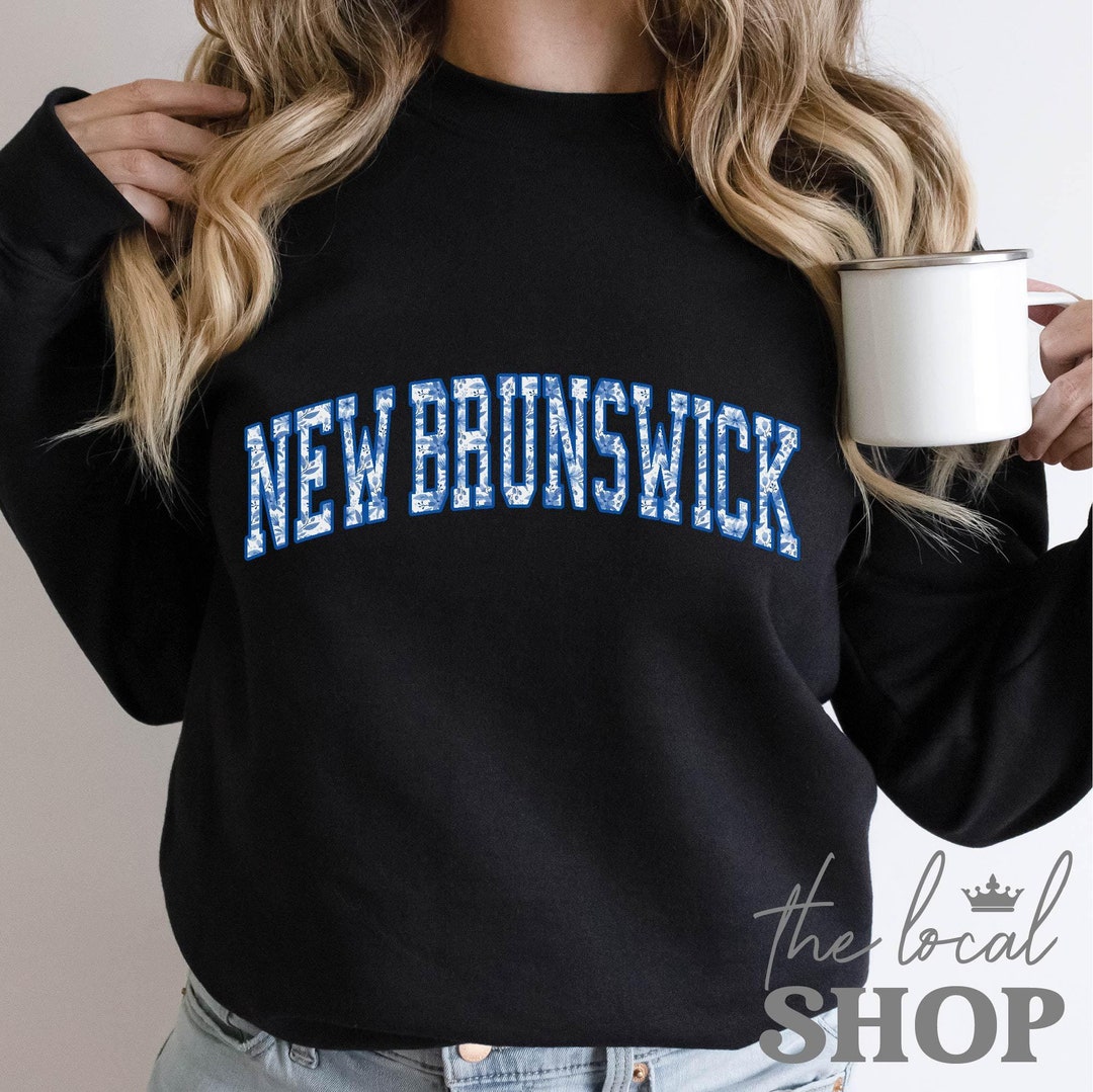 New Brunswick Sweater: Blue Floral Canada Sweatshirt - Etsy