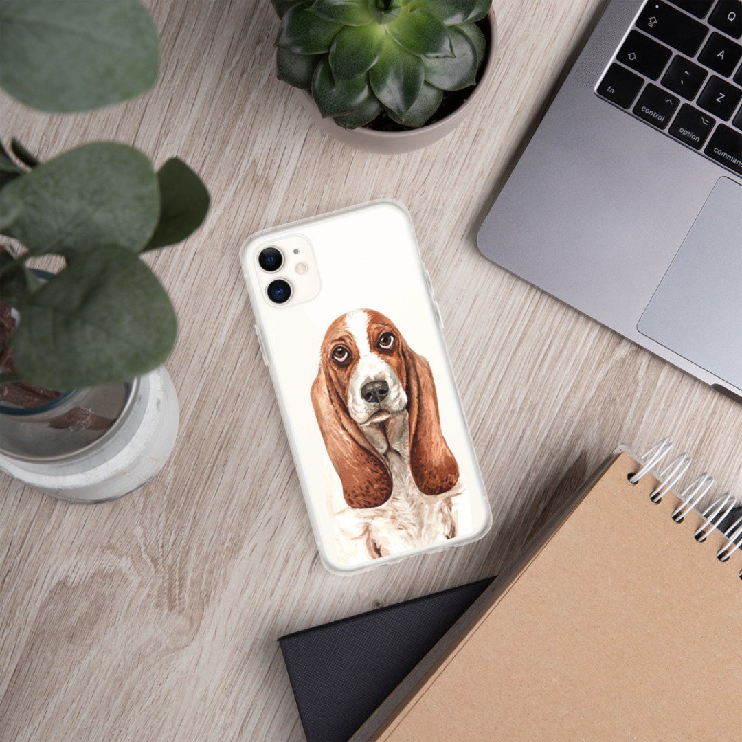 Basset Hound iPhone Case Watercolor Cute Puppy Clear iPhone Case ...