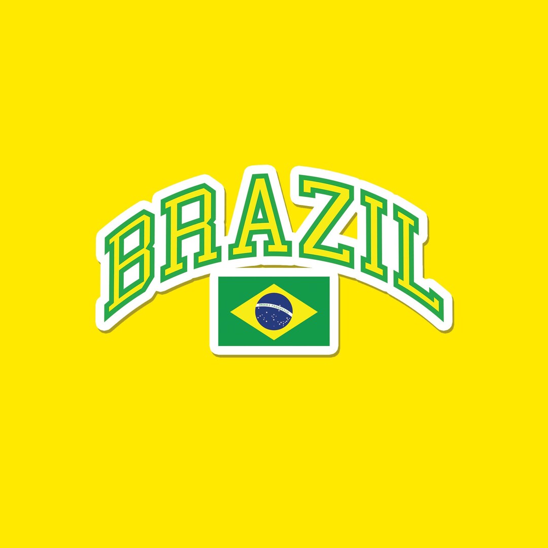 Brazil Flag Sticker Brazil Sticker Kiss Cut Laptop Stickers - Etsy