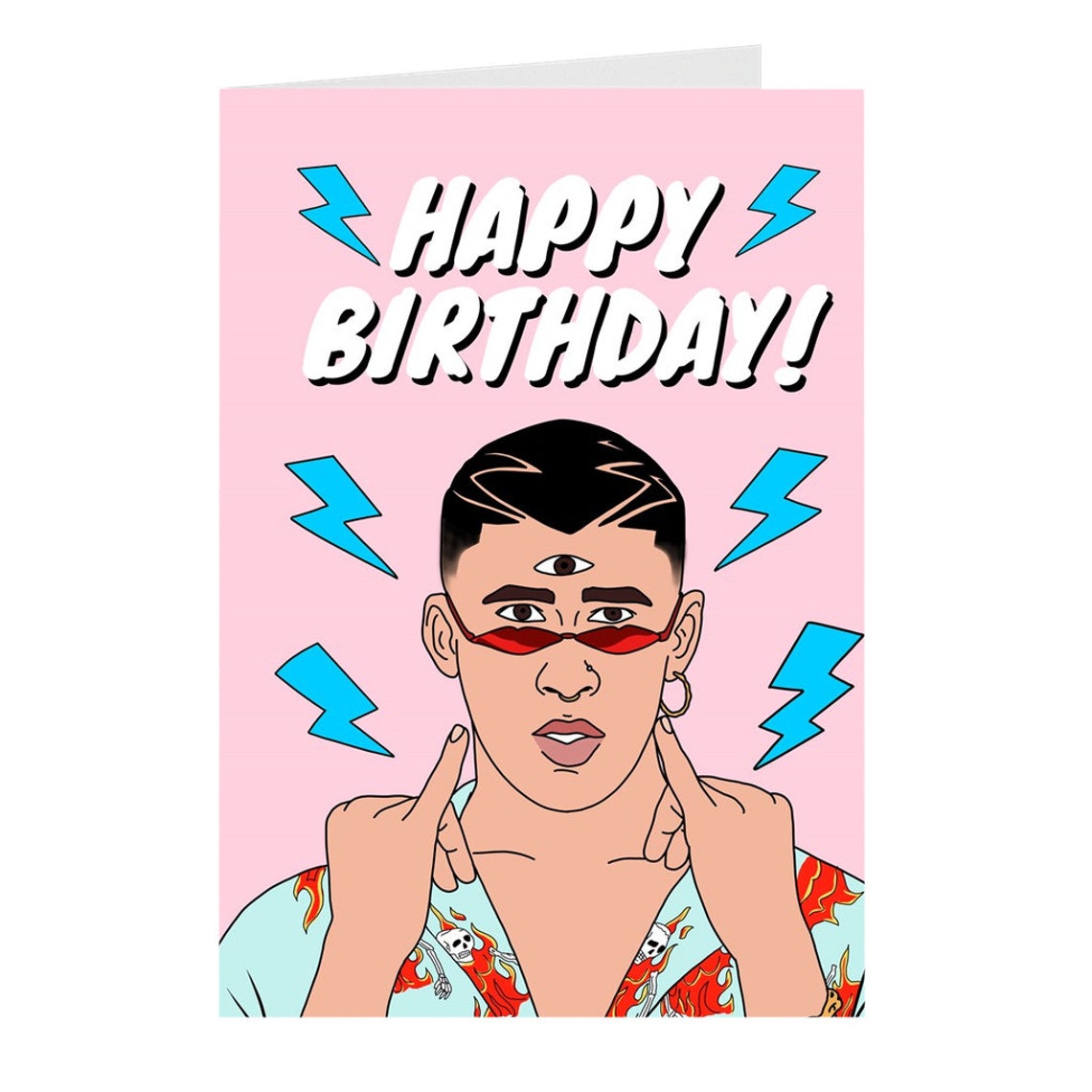 Bad Bunny Birthday Card Third Eye Bad Bunny Happy Birthday Etsy Bad Bunny Birthday Card Third Eye Bad Bunny Happy Birthday Etsy