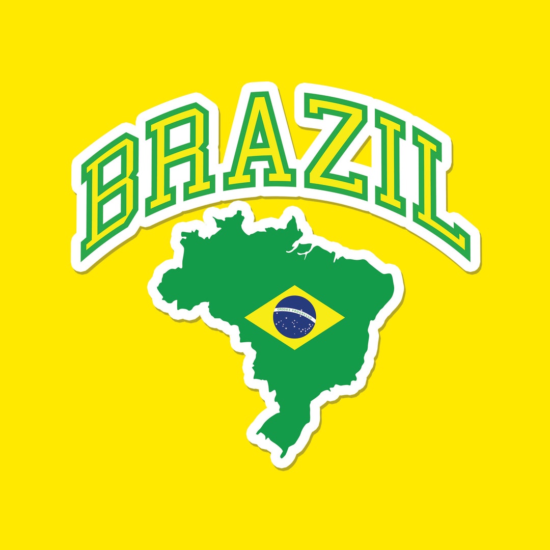 Brazil Sticker Country Sticker Kiss Cut Laptop Stickers Brazil Outline ...