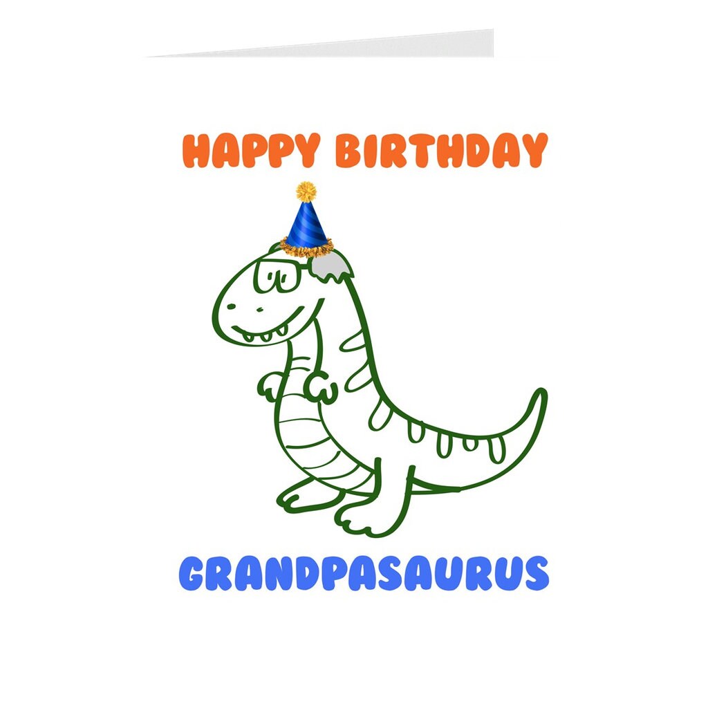 Funny Dinosaur Birthday Card for Dad Grandpasaurus Funny - Etsy