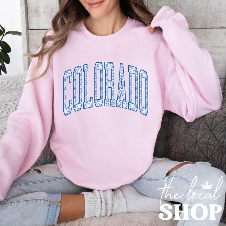 Colorado Floral Sweater: Boho State Varsity Sweatshirt - Etsy