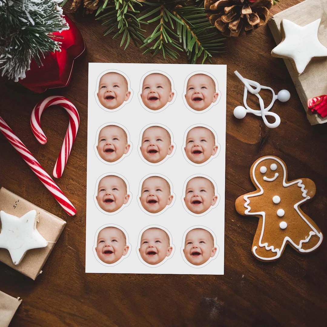 Custom Baby Face Sticker Sheet 12 Stickers Personalized Photo Sticker ...