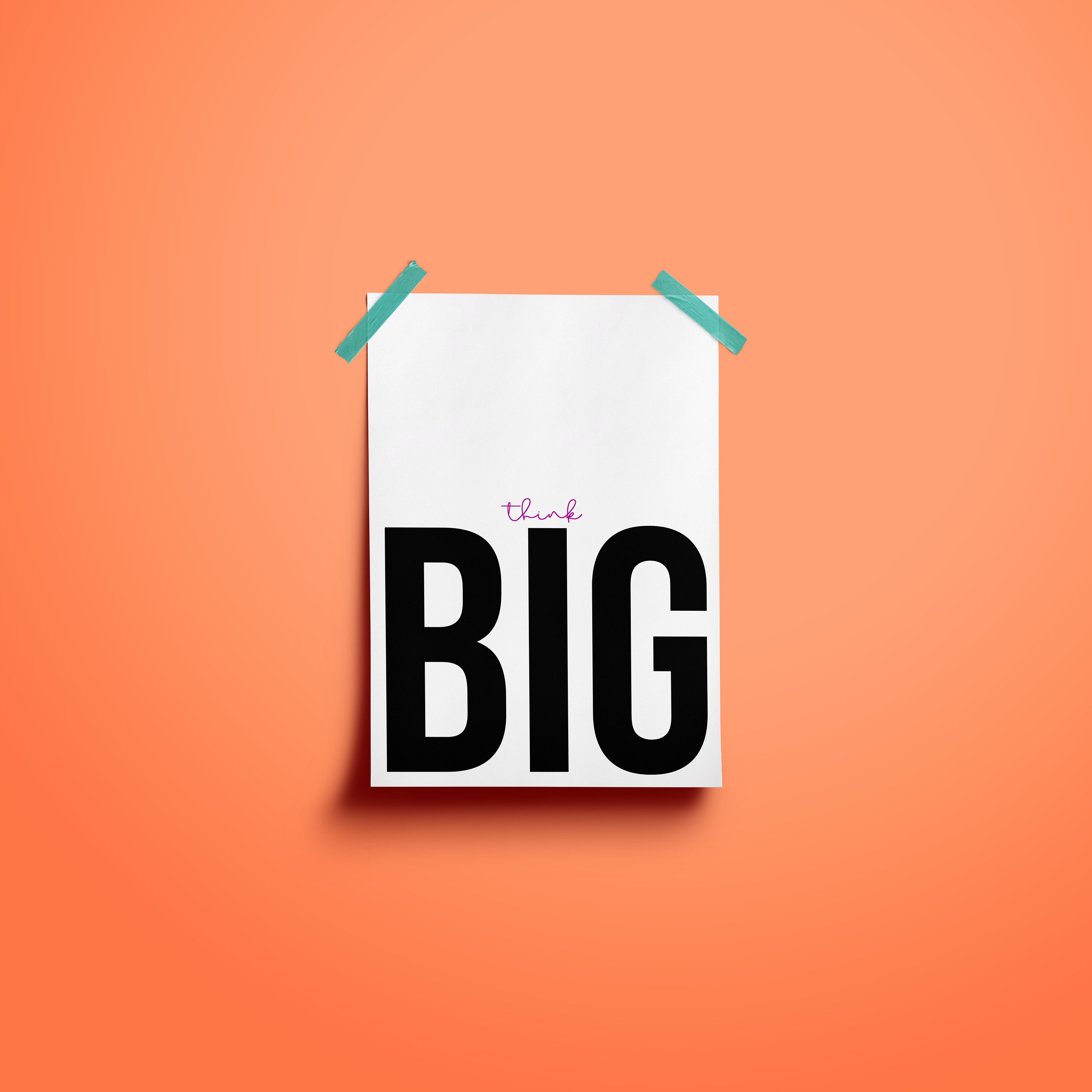 Think Big | Printable Wall Art | Art Printable | Positive Motivational ...