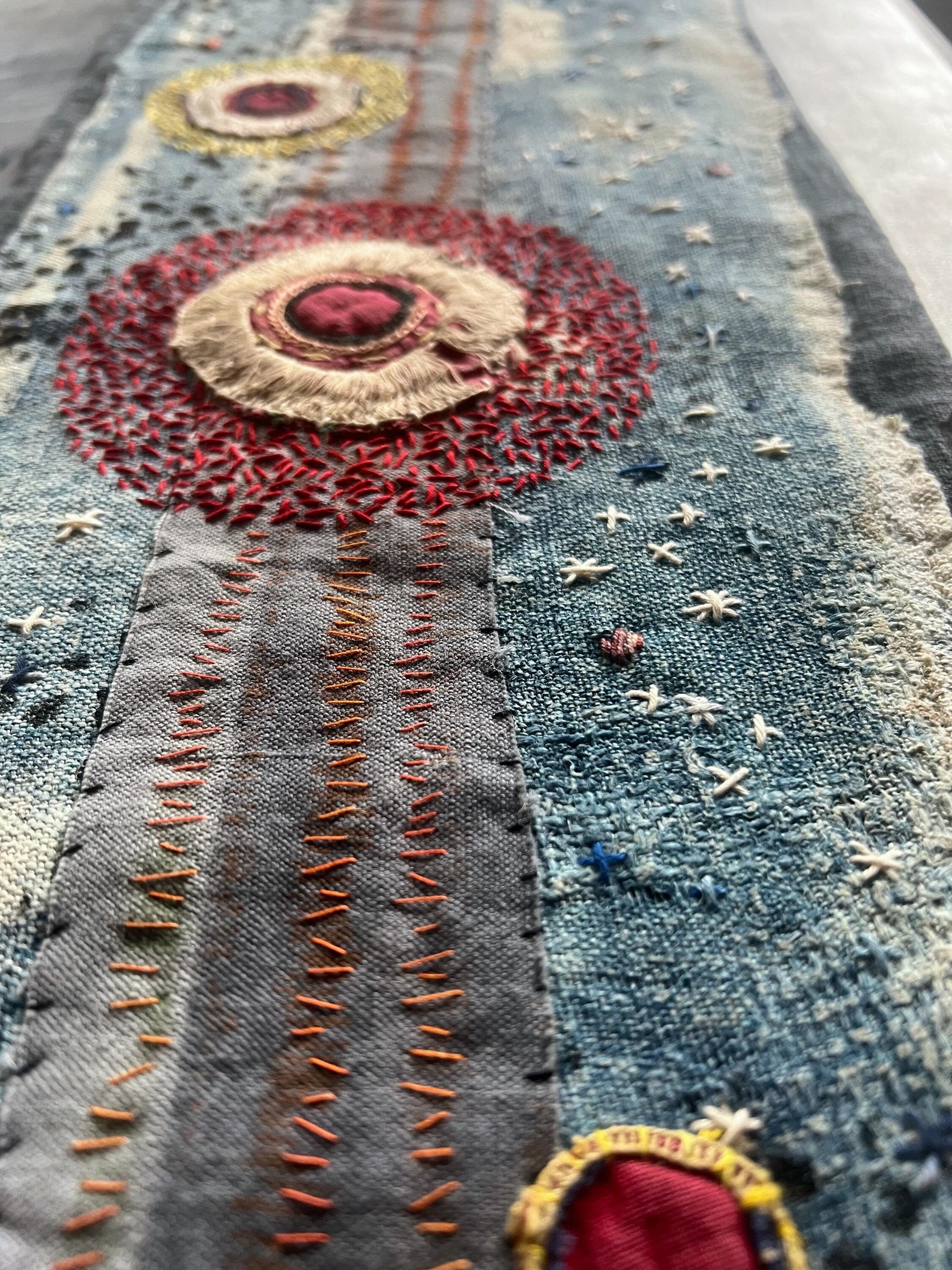 Textile Fibre Artwork, Textured and Colourful Banner for Room Interiors ...