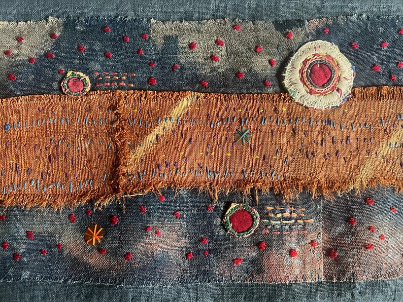 Textile Fibre Artwork, Textured and Colourful Banner - Etsy