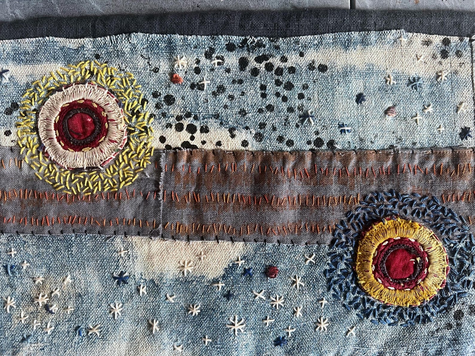 Textile Fibre Artwork, Textured and Colourful Banner for Room Interiors ...