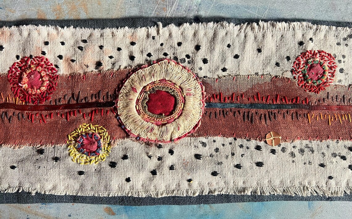 Textile Fibre Artwork, Abstract Night Sky Colourful Banner - Etsy