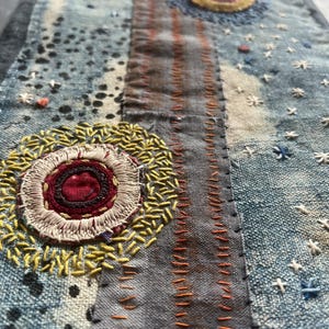 Textile Fibre Artwork, Textured and Colourful Banner for Room Interiors ...