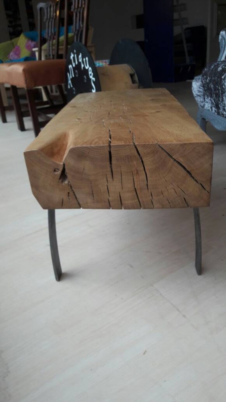 Rustic Coffee Table, Oak Beam Coffee Table, Industrial Coffee Table, Solid Oak Coffee Table ...