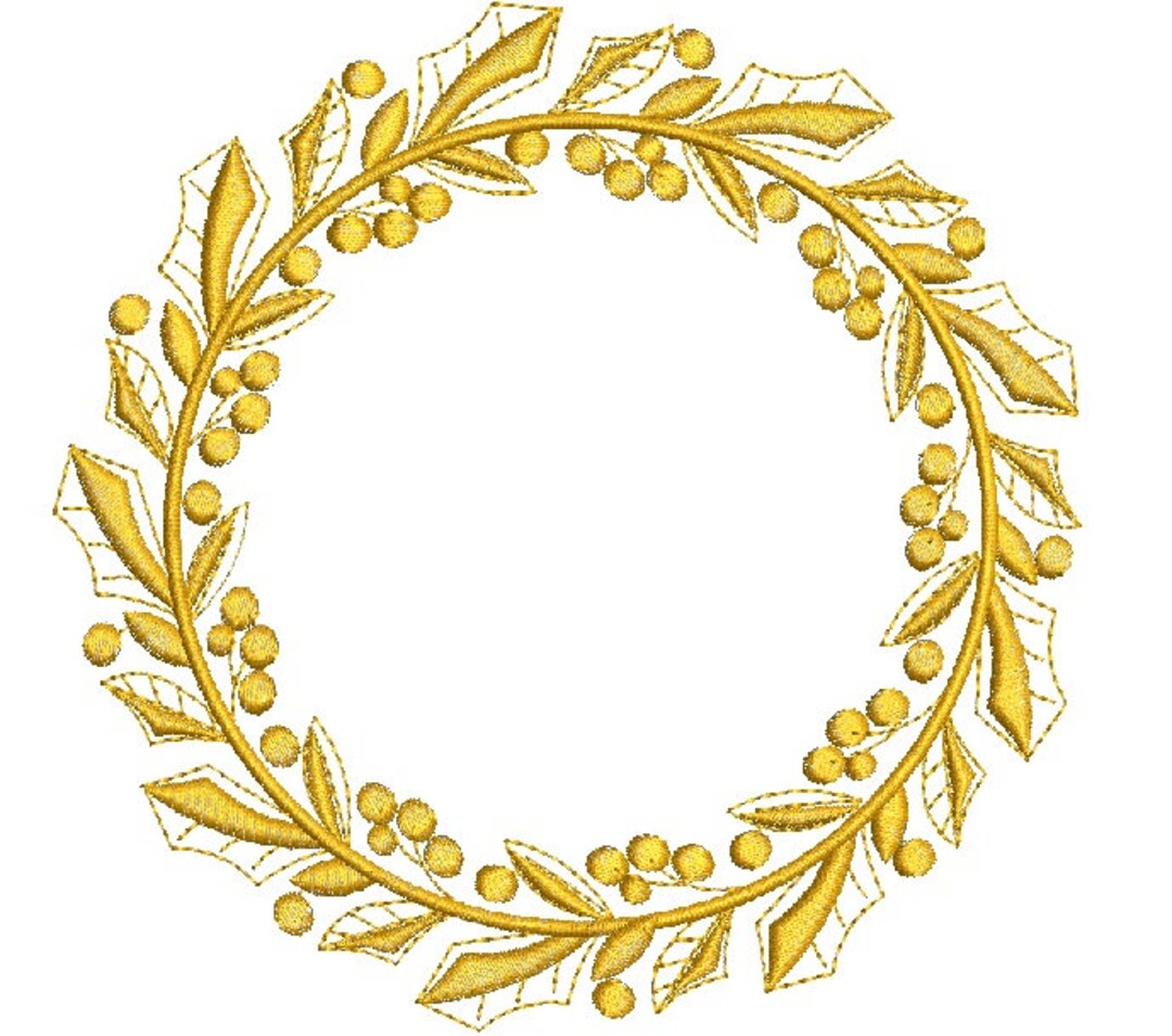 Gold Round Monogram Frame / Monogram Frame Machine Embroidery Design - Etsy