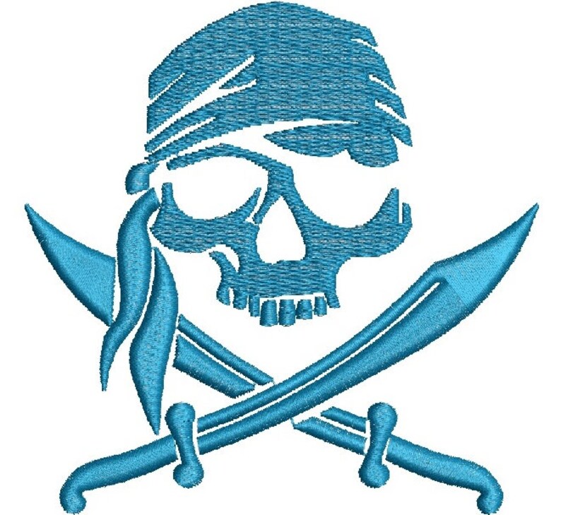 Skull and Sabers / Skull Jolly Roger Machine Embroidery | Etsy