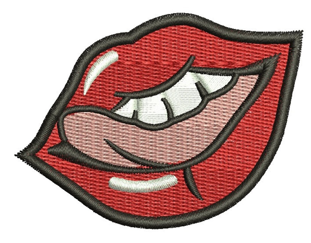 Lips Machine Embroidery Design, Instantly Download Tested - Etsy