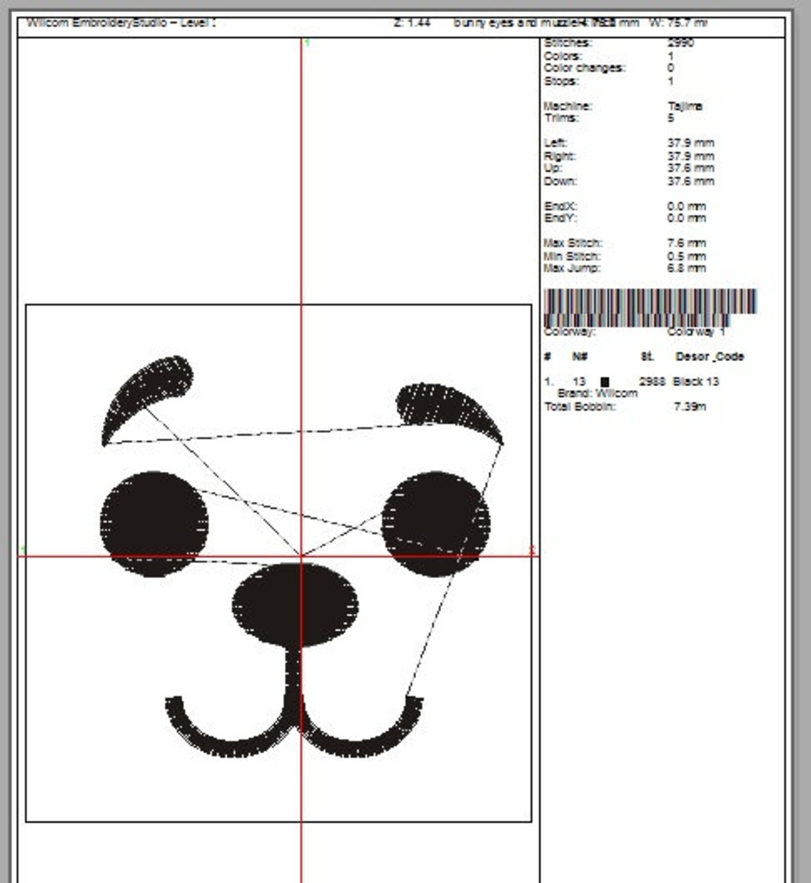 Bunny Eyes and Muzzle Machine Embroidery Designs Instantly - Etsy