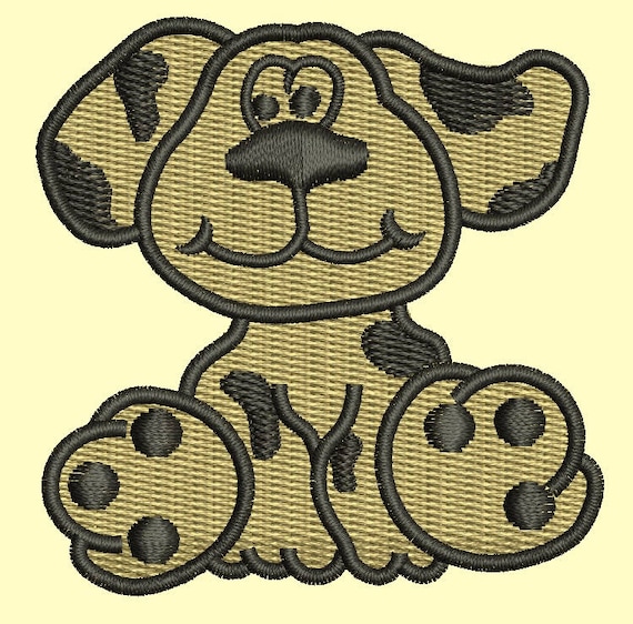Beige Puppy Machine Embroidery Design | Etsy