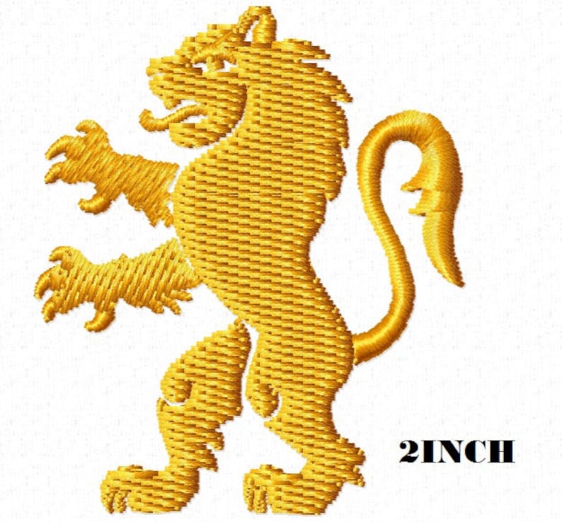 Heraldic Lion Machine Embroidery Design 2 Inch Hat Size - Etsy